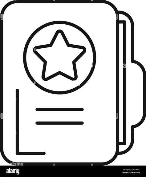 Black And White Line Drawing Of A Document With A Star Badge Symbolizing Premium Quality Or