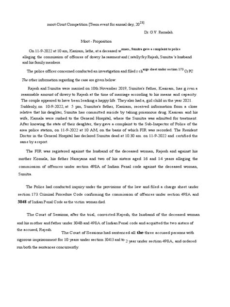 moot court problem latest pdf sentence law common law