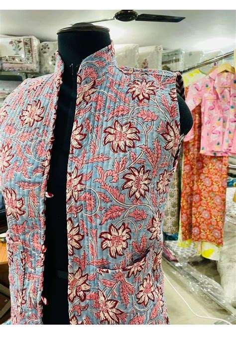 Hand Block Printed Cotton Quilted Reversible Jackets At Rs 750piece