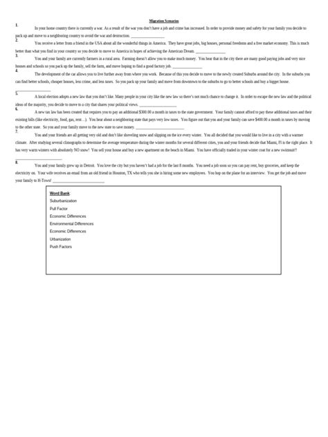 Migration Scenarios Pdf Economies