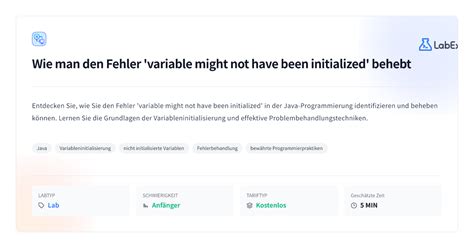 Wie Man Den Fehler Variable Might Not Have Been Initialized Behebt Labex