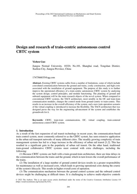Pdf Design And Research Of Train Centric Autonomous Control Cbtc System