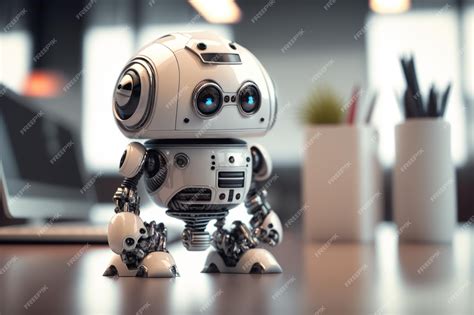 Mini Robô De Brinquedo Sobre A Mesa Os Robôs São Mecanismos Automáticos
