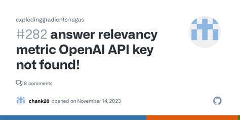 Answer Relevancy Metric Openai Api Key Not Found · Issue 282