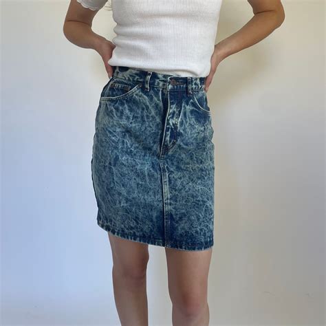 1980s Jordache Acid Wash Skirt Extra Small Etsy