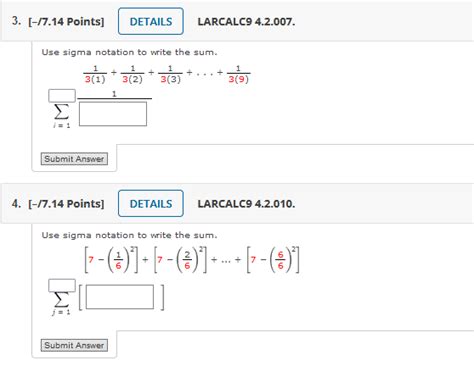 Solved Use Sigma Notation To Write The Sum Chegg Com