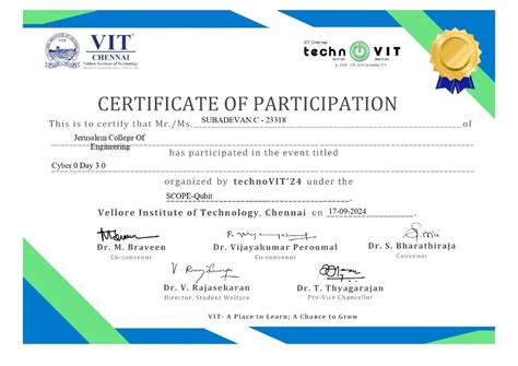 Subadevan C On Linkedin Vit Learningexperience