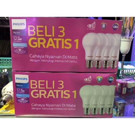 Jual Lampu Led Philips Paket 12Watt Multi Pack Beli 3 Gratis 1 4 Biji 12w 6500k White Cool