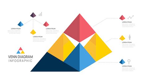 인포 그래픽 피라미드 벤 다이어그램 차트 템플릿 비즈니스 3 부분 옵션 벤 다이어그램 요소 벡터 일러스트 레이 션과 프리젠 테이션 0명에 대한 스톡 벡터 아트 및 기타