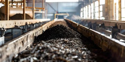 Biomass Moves On Conveyor Belts To Pyrolysis Reactor For Biochar Production Concept Biomass