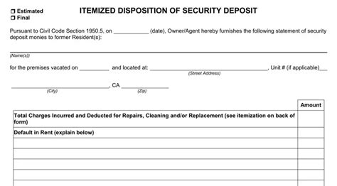 Form Itemized Disposition ≡ Fill Out Printable Pdf Forms Online