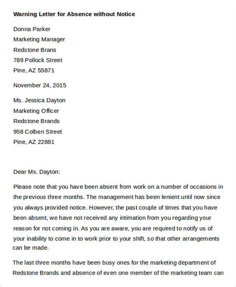 30 Warning Letter Templates