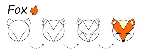 아이 색칠 워크 시트 단계별로 폭스를 그립니다 미취학 아동을위한 쉬운 교육 게임 머리에 대한 스톡 벡터 아트 및 기타 이미지