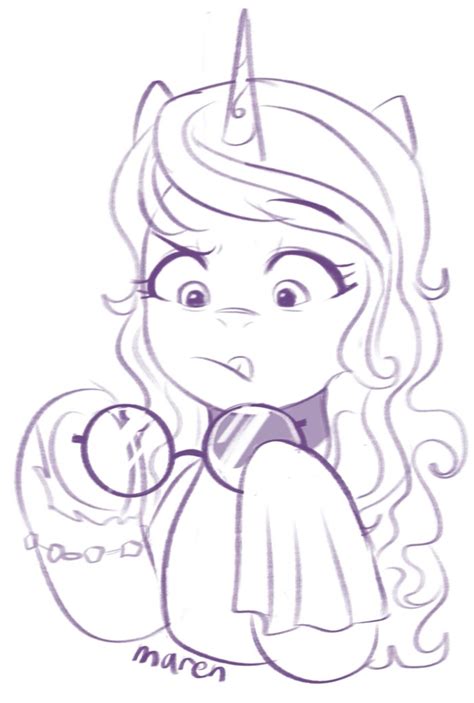 Safe Artist Maren Izzy Moonbow Pony Unicorn G Doodle Female Glasses Mare