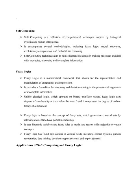 Soft Computing And Fuzzy Soft Computing Soft Computing Is A