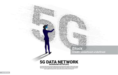 실루엣 남자는 바이너리 1과 제로 5g 모바일 네트워킹이 있는 Vr 안경을 착용합니다 디지털 가상 현실 기술과 Ar의 개념 0에 대한 스톡 벡터 아트 및 기타 이미지