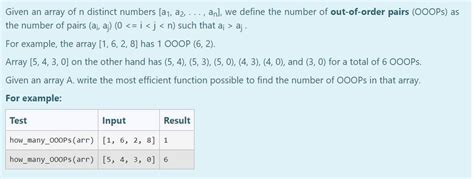Solved Given An Array Of N Distinct Numbers A A Chegg