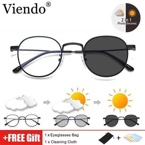 Viendo Photochromic Anti Radiaiton Eyeglasses For Women Men Sun Adaptive Computer Glass Anti
