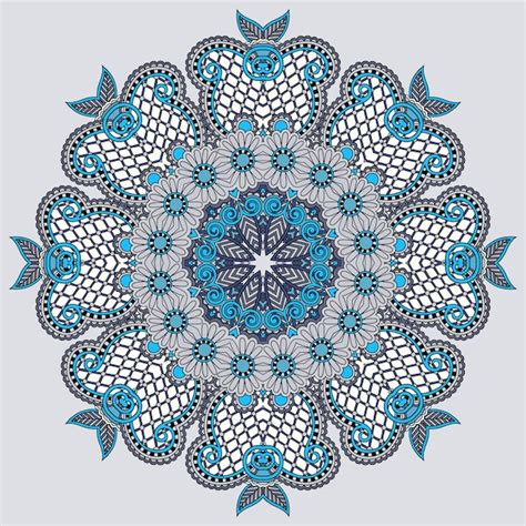 Premium Vector Circle Lace Ornament Round Ornamental Geometric Doily