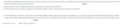Solved Consider Three Different Processors P1 P2 And P3