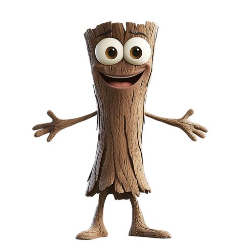 Download Tree Stump Character Cartoon Stump Design Smiling Tree Stump Royalty Free Stock