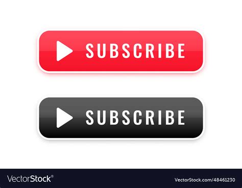 Subscribe Buttons For Your Youtube Video Channel Vector Image