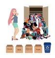 Before Untidy And After Tidy Wardrobe Messy Vector Image