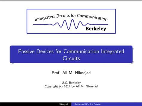 Passive Devices For Communication Integrated Circuits Docslib