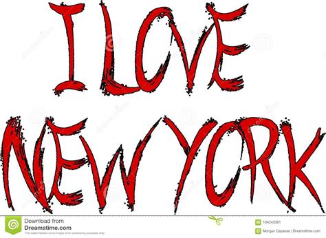 I Love New York Text Sign Stock Vector Illustration Of United 104243381