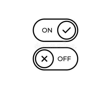 Toggle Switch Vector Icon On And Off Position Simple Icons Modern Minimal Flat Design Style