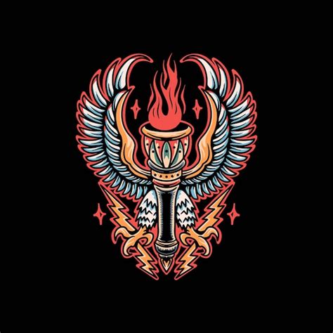Premium Vector Flying Torch Tattoo Vector Design
