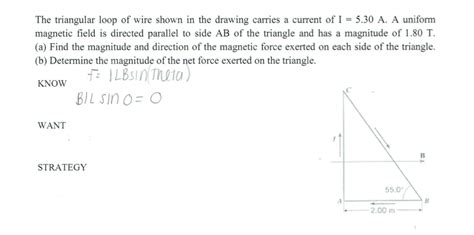 Solved The Triangular Loop Of Wire Shown In The Drawing