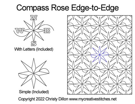 Computerized Quilting Compass Rose Edge To Edge
