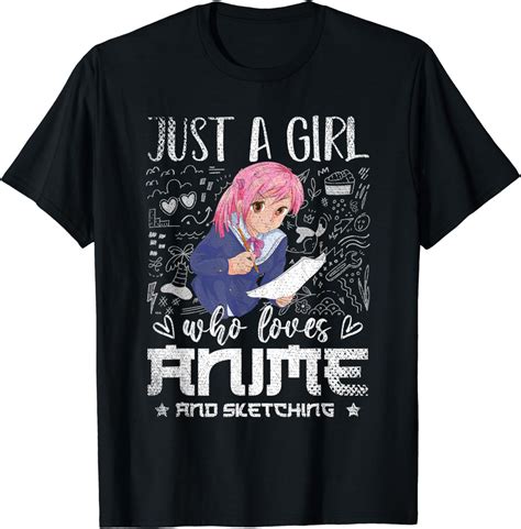 Nur Ein Mädchen Das Animes Und Zeichnen Liebt Otaku Anime T Shirt Amazonde Fashion