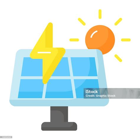 Panel Surya Dan Matahari Menunjukkan Ikon Konsep Energi Surya Ikon