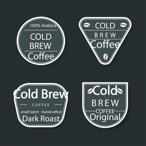 Cold Brew Coffee Labels Royalty Free Vector Image