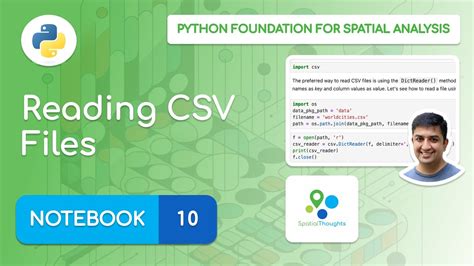 Notebook 10 Reading CSV Files Python Foundation For Spatial Analysis YouTube