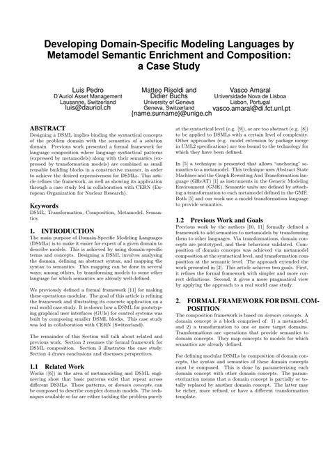 Pdf Developing Domain Specific Modeling Languages By Metamodel