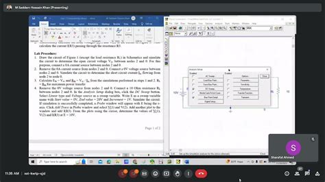Dc Circuit Analysis In Pspice Using Source And Resistance Sweep Expt No 7 Youtube