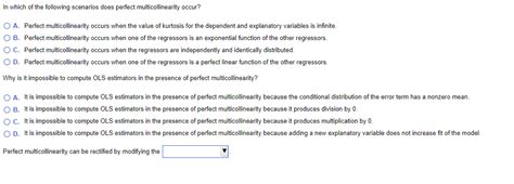 Solved In Which Of The Following Scenarios Does Perfect