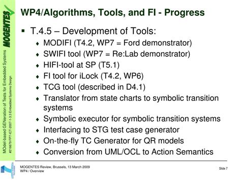 PPT WP4 Algorithms Tools And Fault Injection PowerPoint