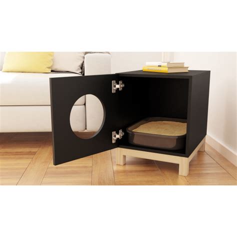 Móvel Banheiro Para Gatos Casa Caixa De Areia Mdf Preto em Promoção na Americanas