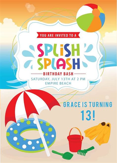Splish Splash Birthday Invitation Pool Party Artofit