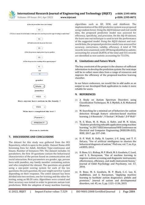 Predicting Autism Spectrum Disorder Using Supervised Learning Algorithms Pdf