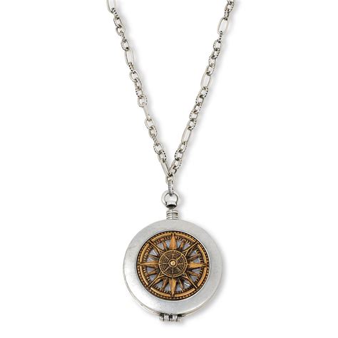 Patricia Nash Compass Compact Necklace 23348156 Hsn