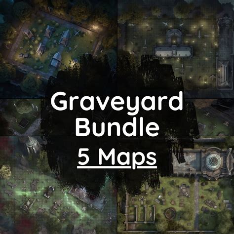 Dnd Graveyard Battle Map Bundle 5 Dandd Digital Encounter Battlemaps