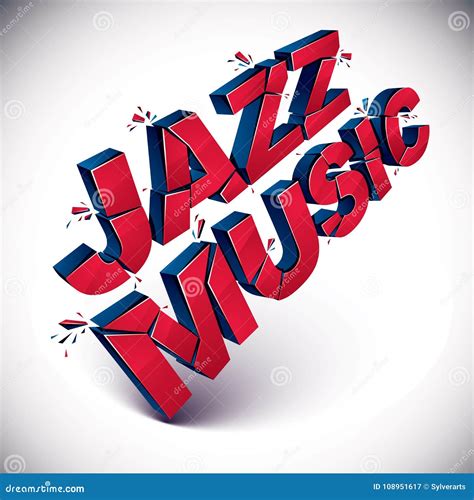3d Jazz Music Word Broken Into Pieces Demolished Vector Design Stock