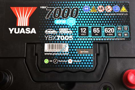 YUASA YBX7005 12V 65Ah 620A START STOP EFB YBX 7005 Q85L