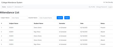 Attendance Management System Project In Java Jsp And Servlet With