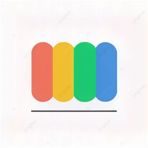 안드로이드용 구글 인시그니아 로고 로고 흰색 배경에 파생 상품의 단순한 다채로운 아이콘 그림자 없음 작은 프레임 중앙